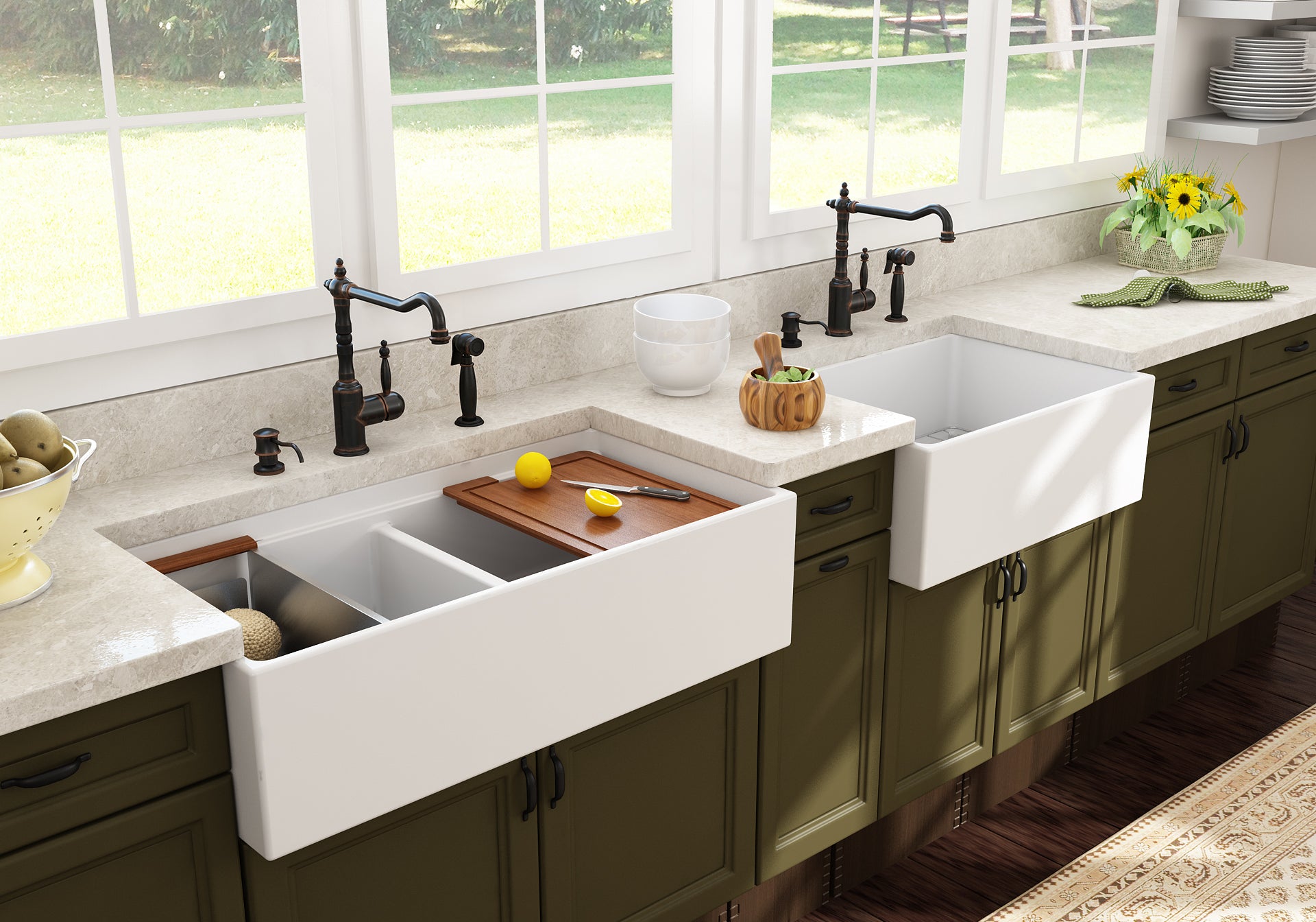 Timeless Farmhouse Sink with Drainboard for Modern Kitchens
