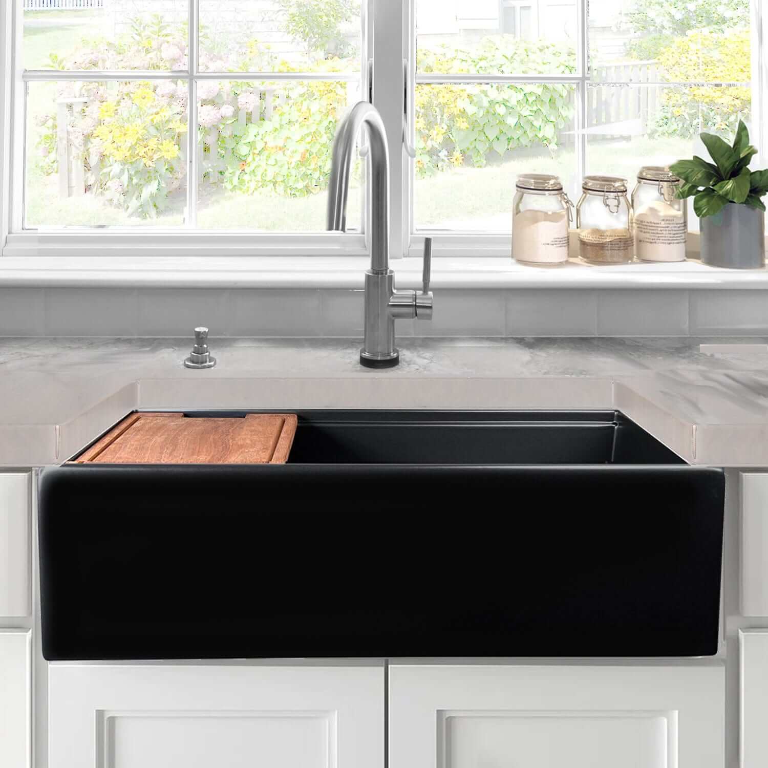 Nantucket Sinks 36" Workstation Fireclay Apron Sink with Accessories